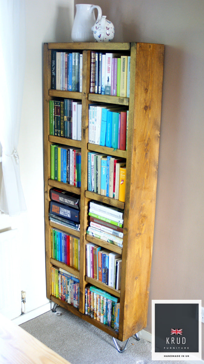 Tall Bookcase | Bookcase with hairpin legs | Scaffold Furniture | Book ...