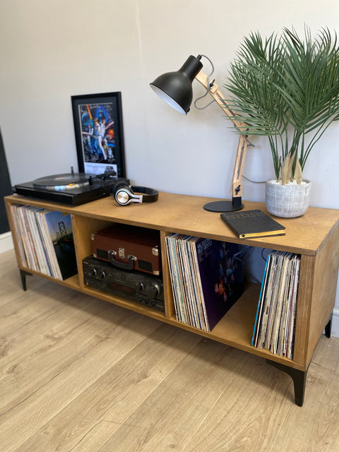 Low Record Player Stand | Vinyl Record Storage | Turntable Stand – Krud ...